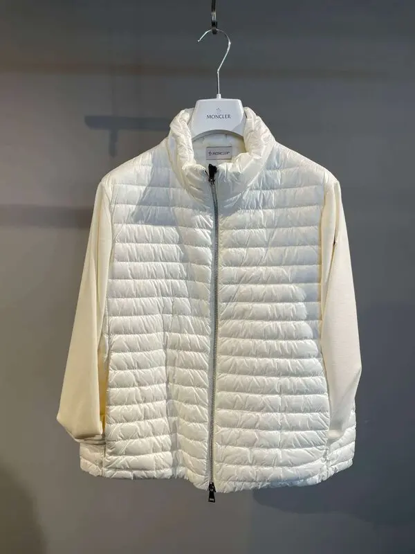 Moncler Quilted Panel Knitted Jacket