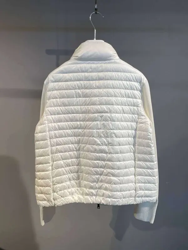 Moncler Quilted Panel Knitted Jacket