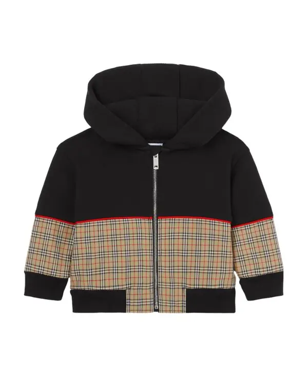 Burberry Panelled House Check Hooded Jacket