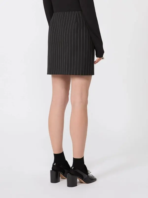 Sportmax Pinstriped Stretch Wool Mini Skirt