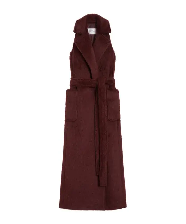 Max Mara Abbozzi Belted Coat - Cherry
