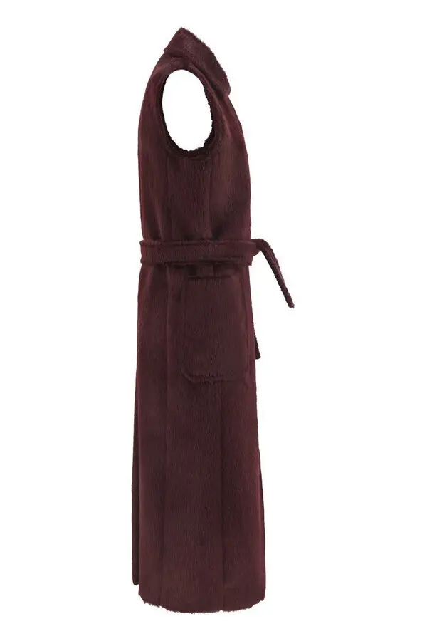 Max Mara Abbozzi Belted Coat - Cherry