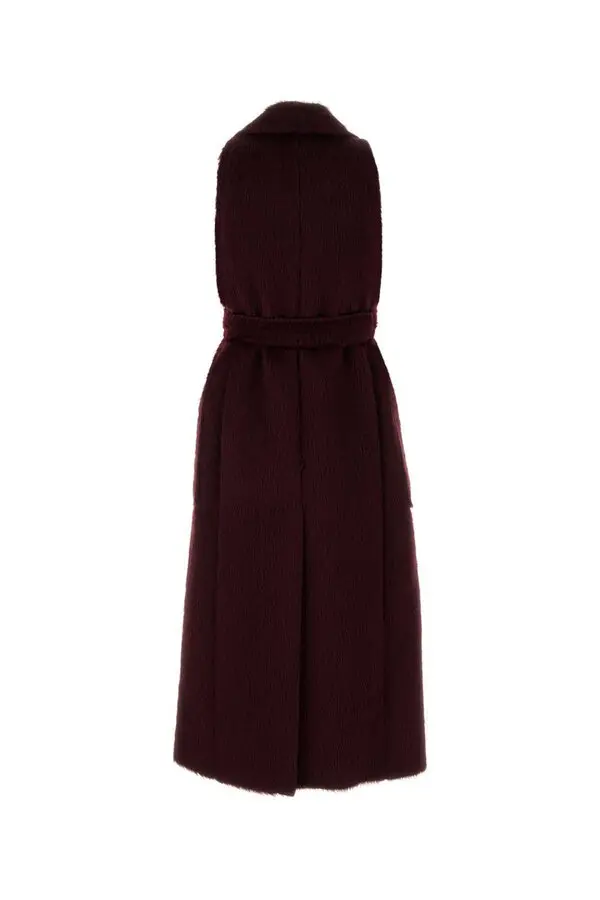 Max Mara Abbozzi Belted Coat - Cherry