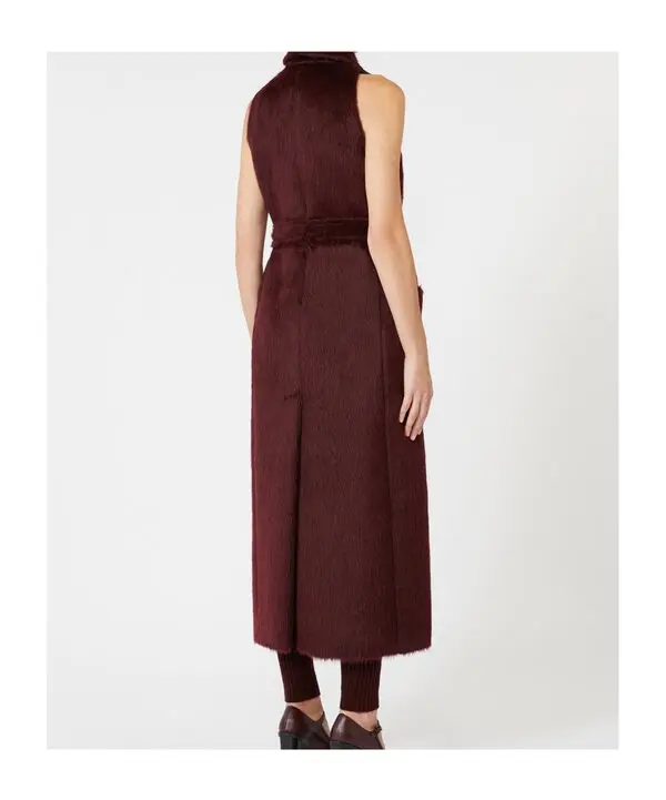 Max Mara Abbozzi Belted Coat - Cherry