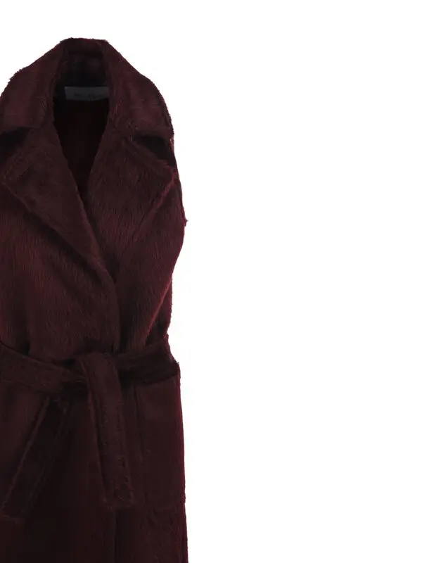 Max Mara Abbozzi Belted Coat - Cherry