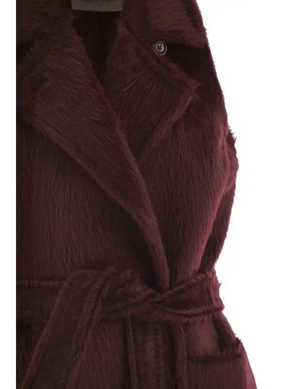 Max Mara Abbozzi Belted Coat - Cherry