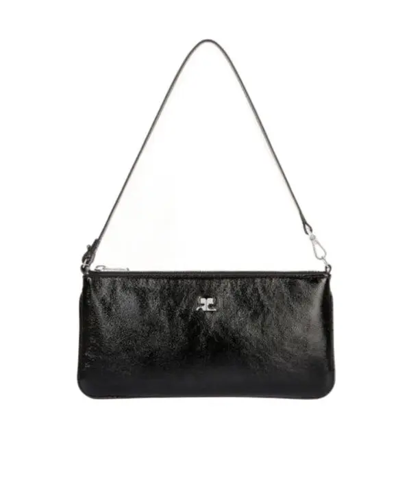 COURREGES Logo Plaque Zipped Pouch Bag