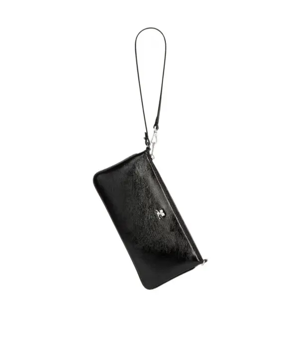 COURREGES Logo Plaque Zipped Pouch Bag