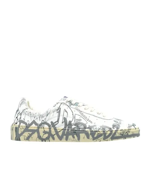 Dsquared2 Rider All-over Printed Lace-up Sneakers - White