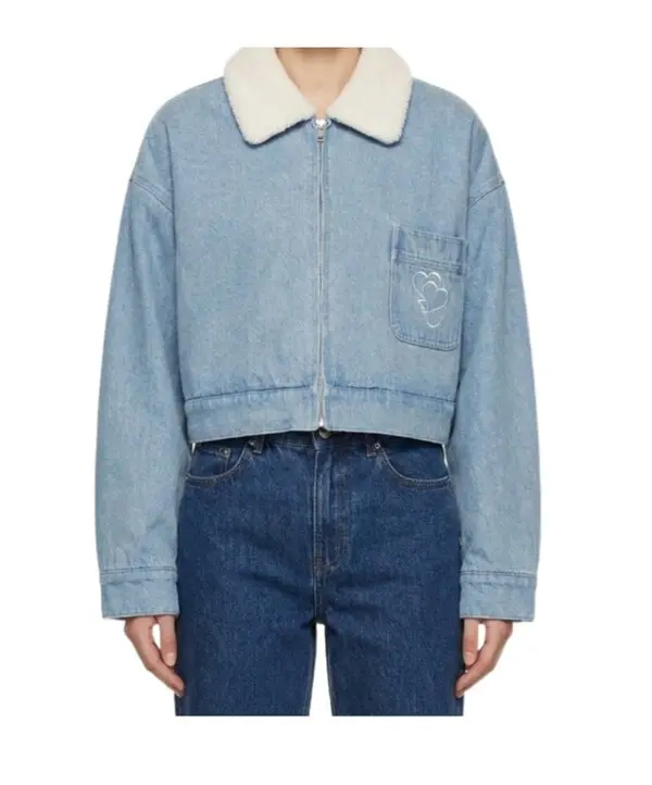 Marissa Chiara Long-sleeved Denim Jacket With Lapel Collar