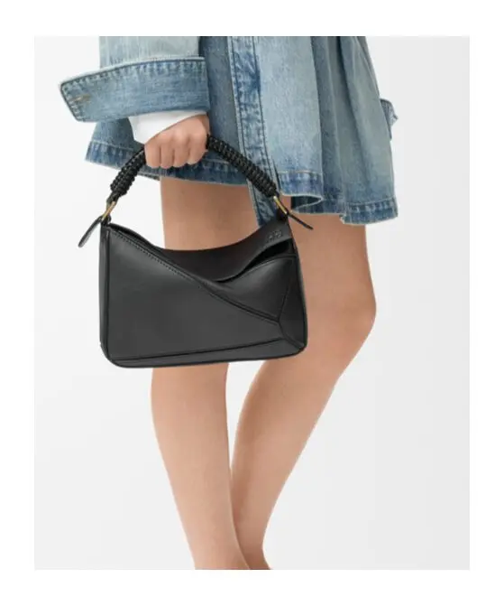 Loewe Small Puzzle Bag With Woven Handle