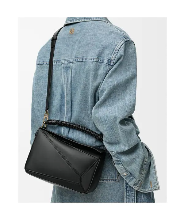 Loewe Small Puzzle Bag With Woven Handle