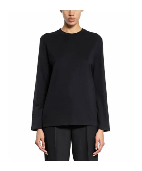 JIL SANDER Universal Awareness" Logo Print Long Sleeve T-shirt - Black