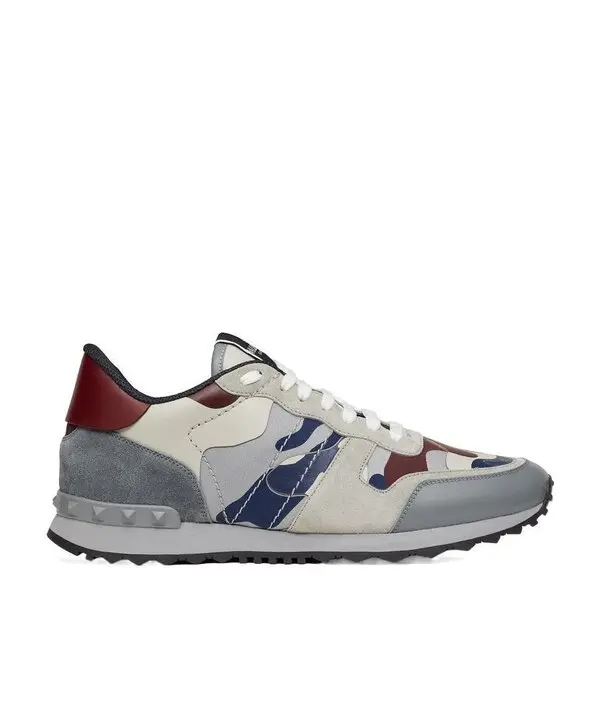 Valentino Garavani Rockrunner Camouflage Lace-up Sneakers - Gray