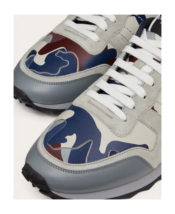 Valentino Garavani Rockrunner Camouflage Lace-up Sneakers - Gray