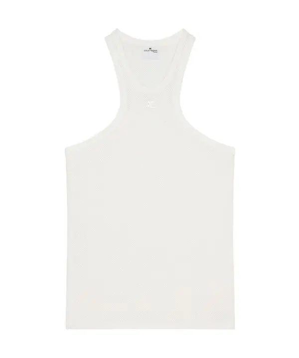 COURREGES Mesh Tank Top - White