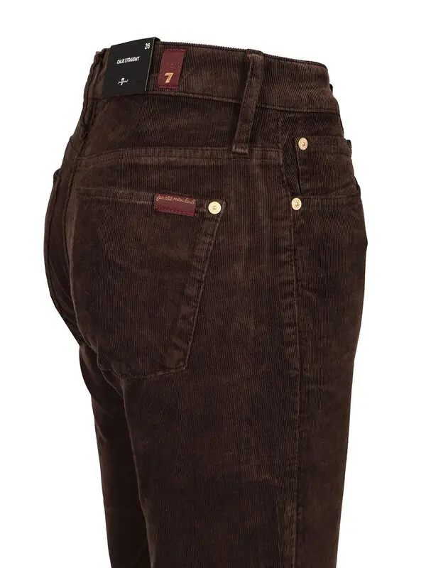 7 For All Mankind Calie Straight Corduroy Pants - Black