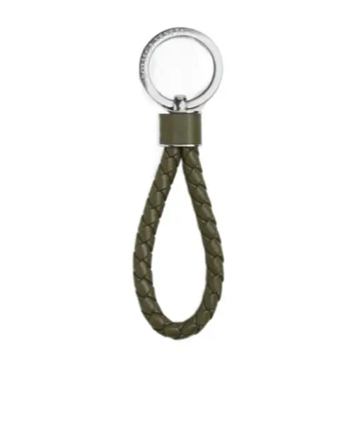 Bottega Veneta Intreccio Key Ring - Crocodile