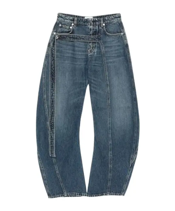JEAN PAUL GAULTIER Low-rise Denim Trousers With Lace-up Detail - Blue