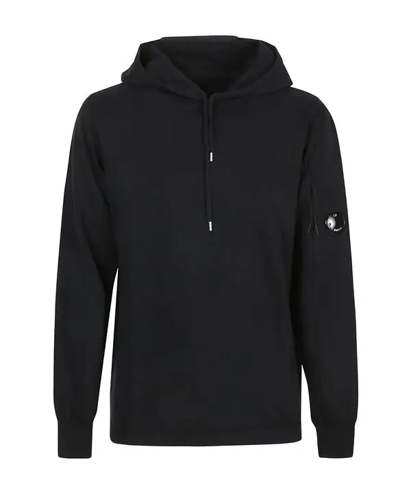 C.P. COMPANY Long Sleeved Hoodie - Black