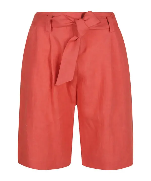 Eleventy Tailored Bermuda Shorts With Belt - Red