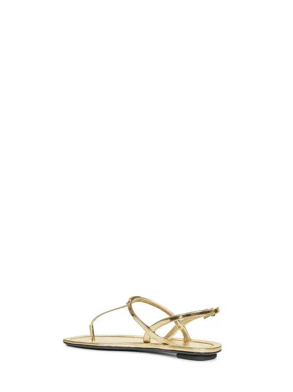Prada Metallic Flat Thong Sandals - Platinum