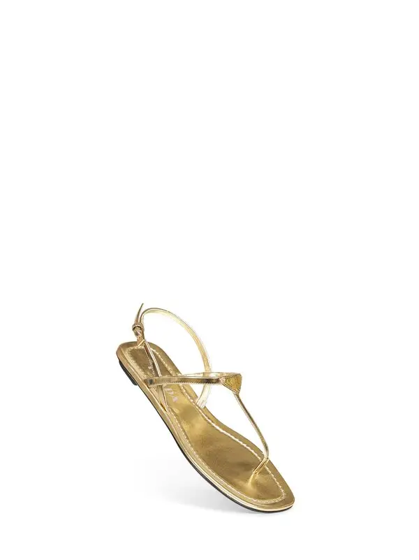 Prada Metallic Flat Thong Sandals - Platinum