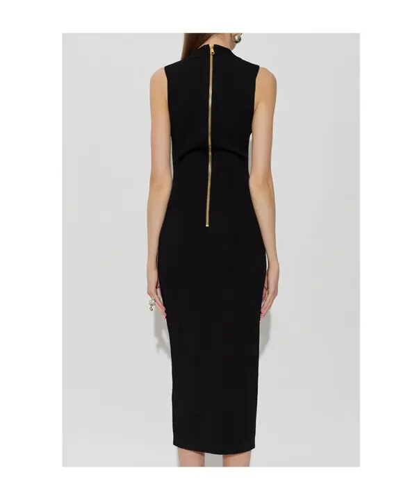 Balmain Deep V-neckline Sleeveless Dress