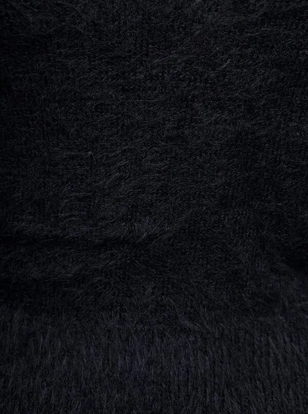Dries Van Noten Fluffy V-neck Long-sleeve Sweater