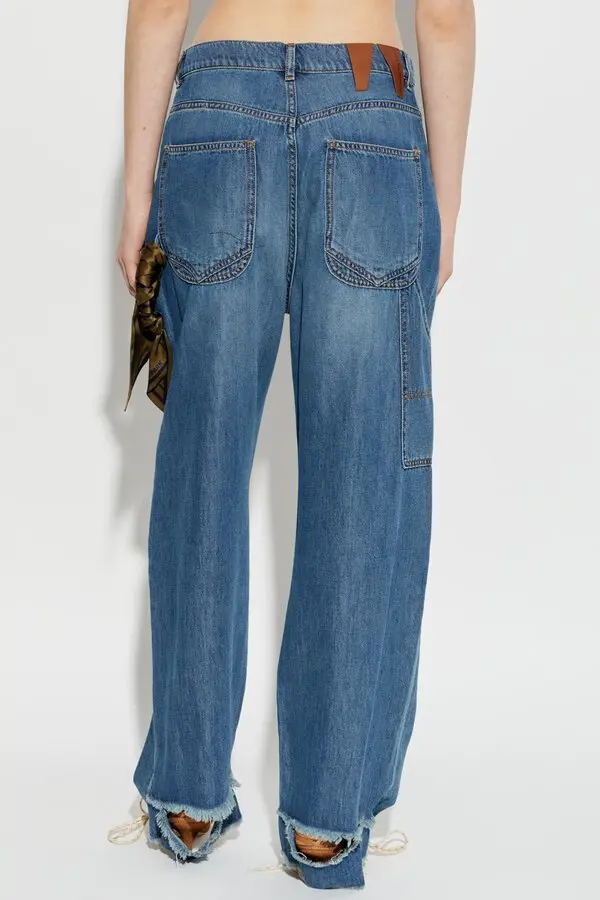 DARKPARK Belt Loop Denim Trousers With Raw Hems