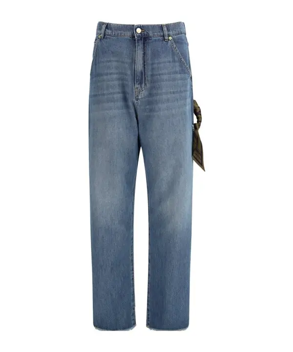 DARKPARK Belt Loop Denim Trousers With Raw Hems