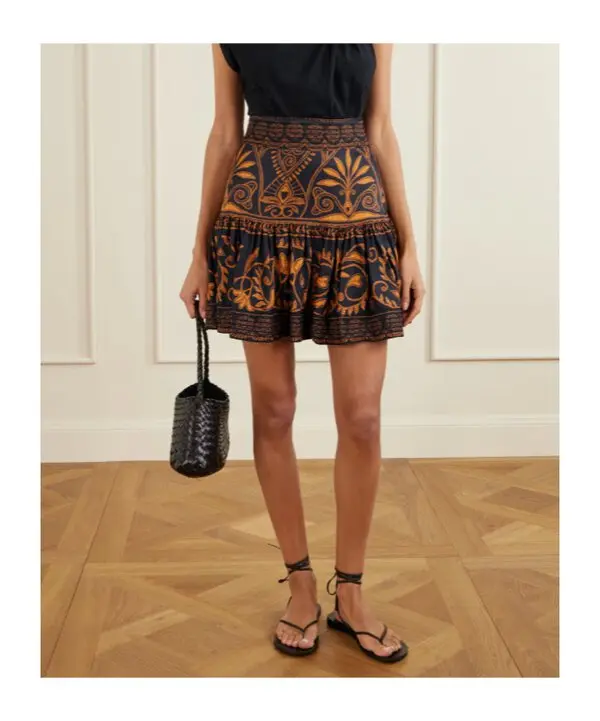 Farm Rio Cornely Ainika Embroidered Mini Skirt