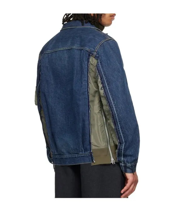 Sacai Patchwork Denim And Twill Jacket