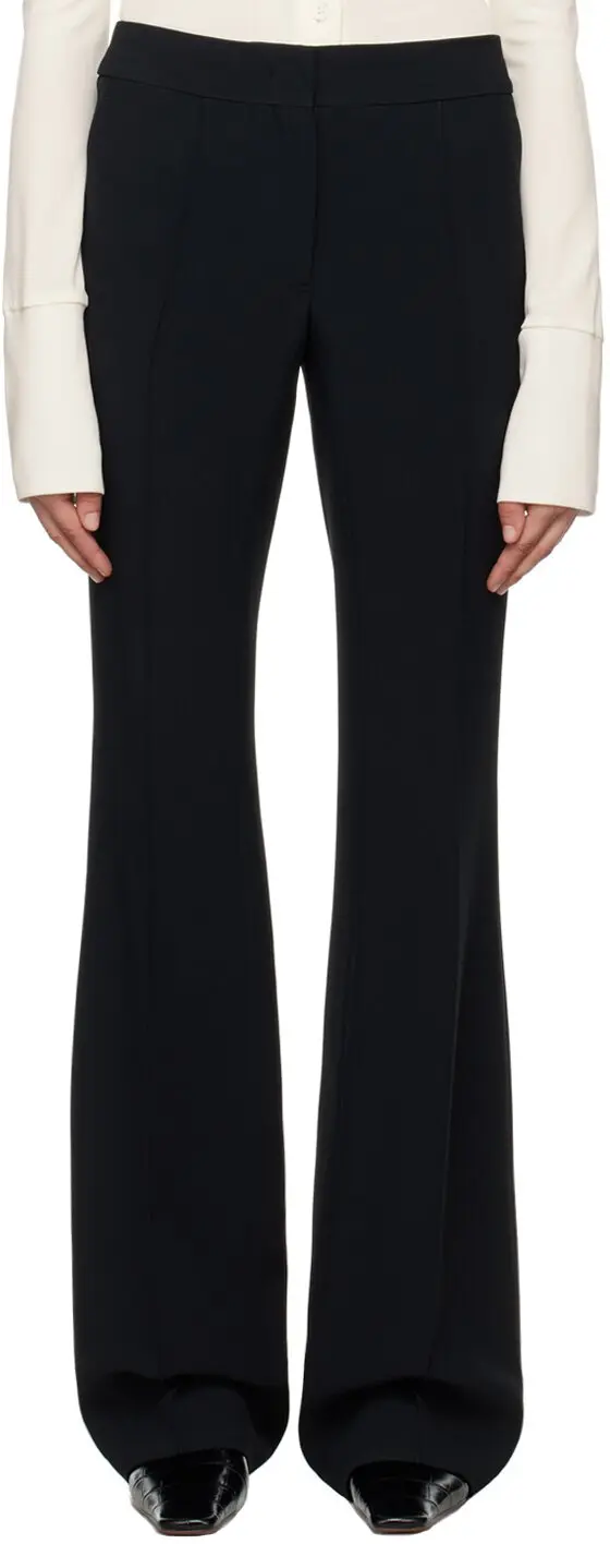 JIL SANDER High Waist Puddle Hem Pants - Black