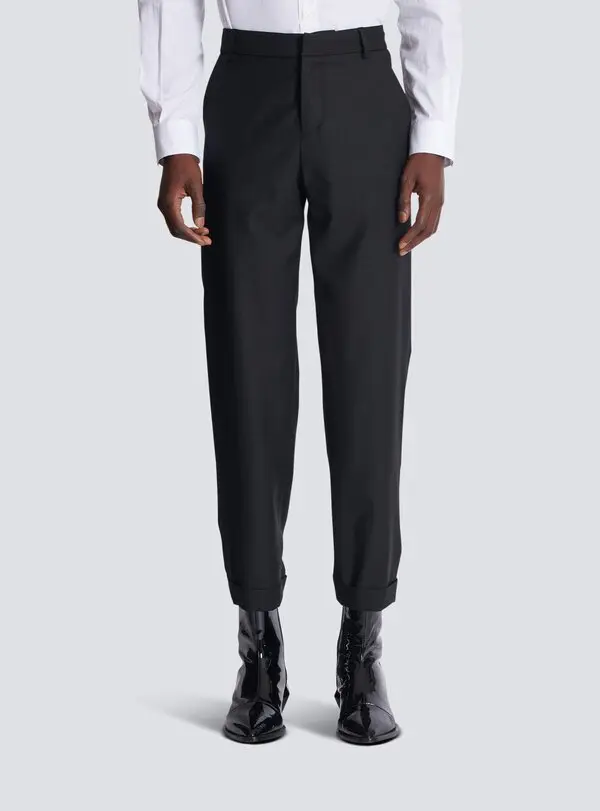 Balmain Double Wool Crepe Trousers