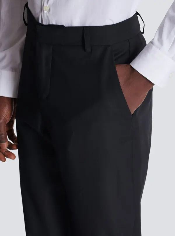 Balmain Double Wool Crepe Trousers