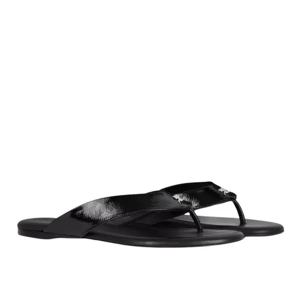 COURREGES Vinyl Logo Slides - Black