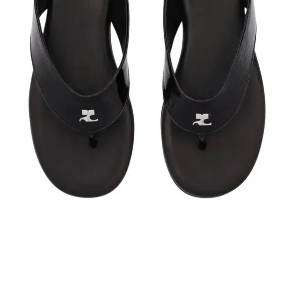 COURREGES Vinyl Logo Slides - Black