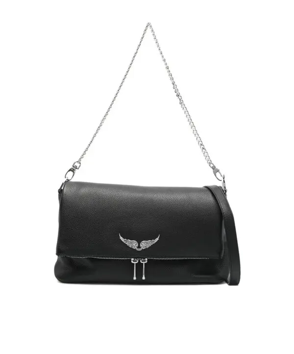 Zadig&Voltaire Rock Crystal-wing Shoulder Bag - Black