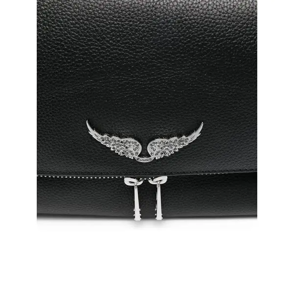 Zadig&Voltaire Rock Crystal-wing Shoulder Bag - Black