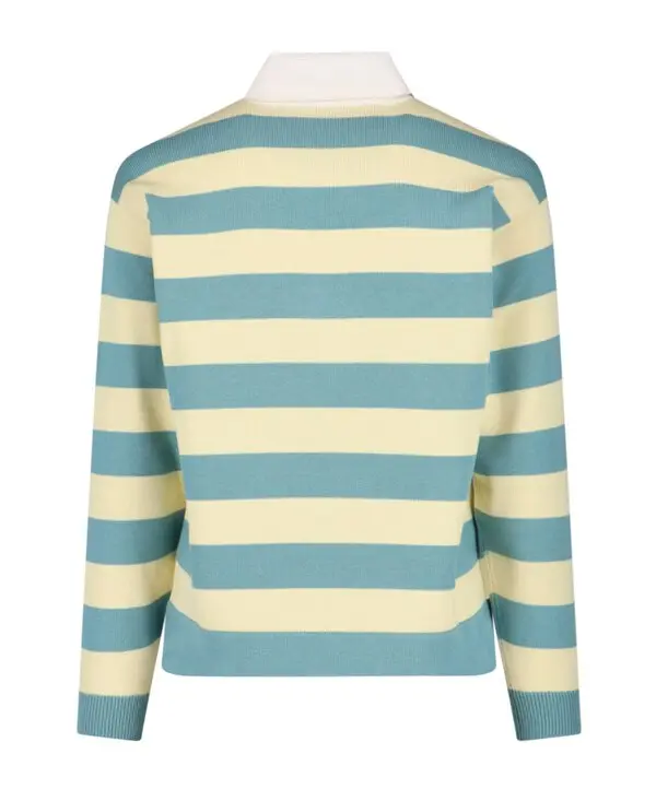 Gucci Striped Knitted Polo Shirt - Nude