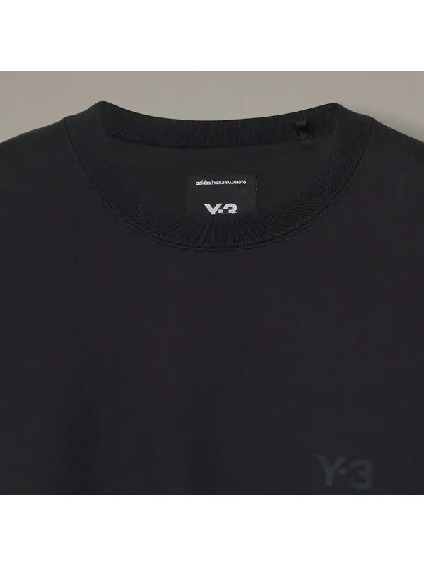 Y3 Crewneck Sweatshirt With Satin Logo Detail - Black