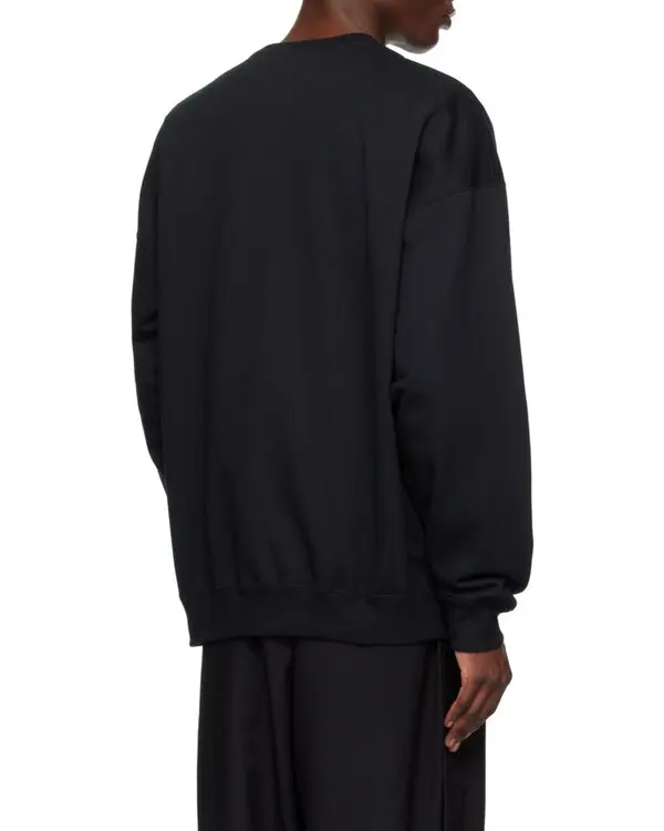 Y3 Crewneck Sweatshirt With Satin Logo Detail - Black