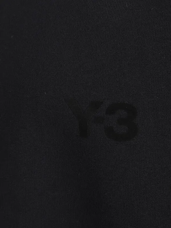 Y3 Crewneck Sweatshirt With Satin Logo Detail - Black