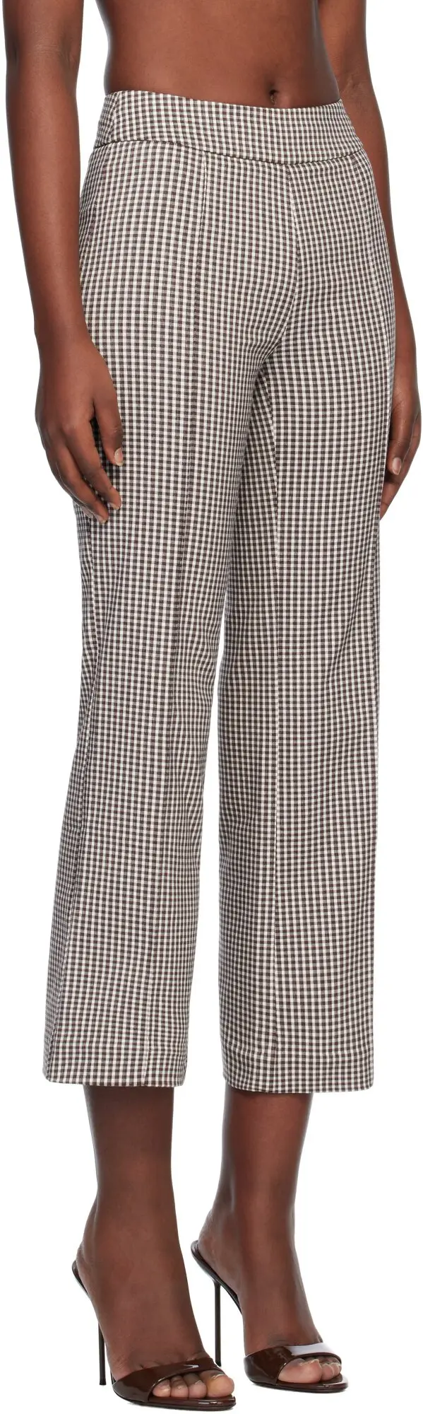 Staud Knack" Checkered Cropped Trousers