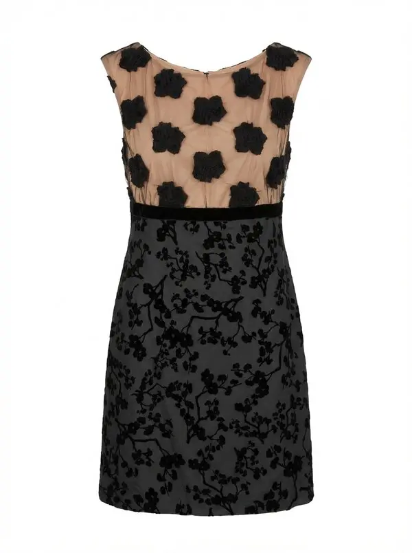 Max Mara Sleeveless Dress With Floral Appliqu