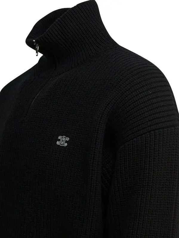 Celine Ribbed Wool Trucker Sweater