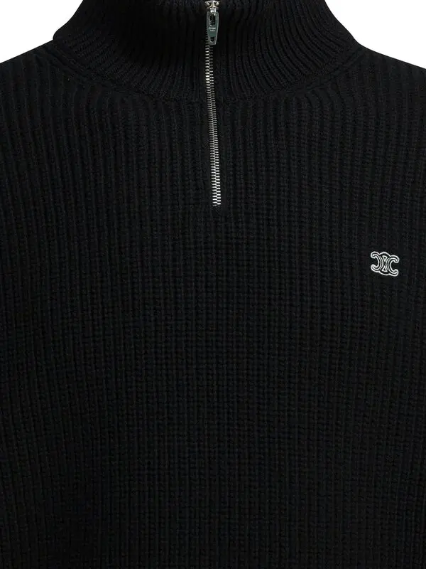 Celine Ribbed Wool Trucker Sweater