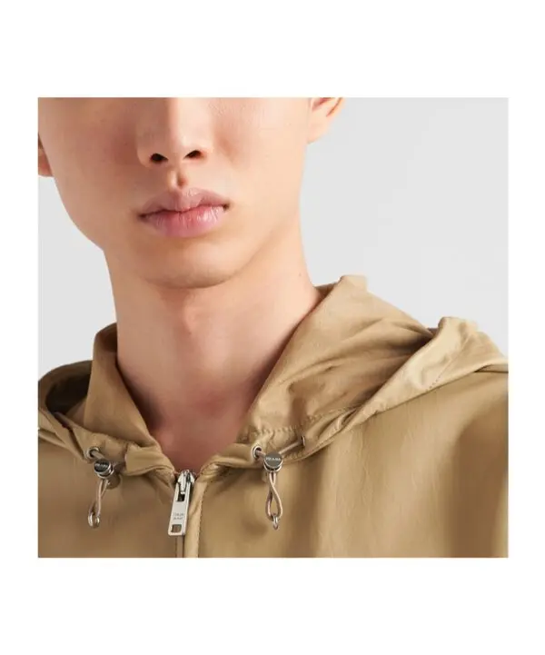 Prada Leather Vest With Hood - Khaki
