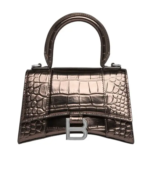Balenciaga Xs Hourglass Top Handle Bag - Black